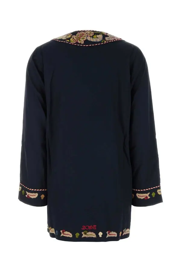 BODE Navy Cotton And Viscose Feather Runner Jacket