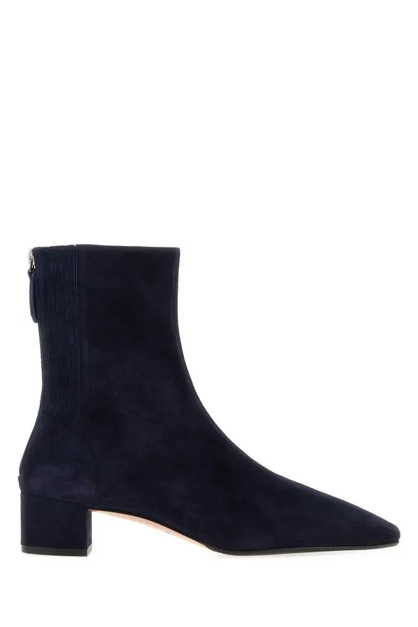 AQUAZZURA Dark Suede Saint Honorã¨ Ankle Boots - Blue