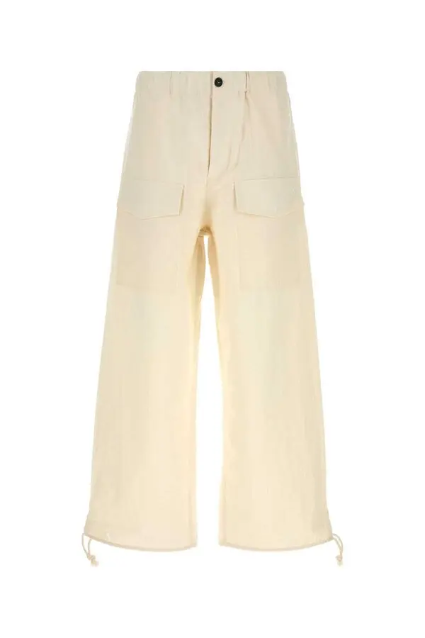 JW Anderson Ivory Cotton Blend Cargo Pant - White