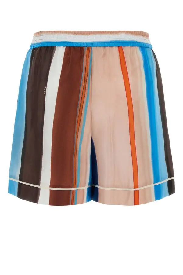 Fendi Printed Silk Shorts