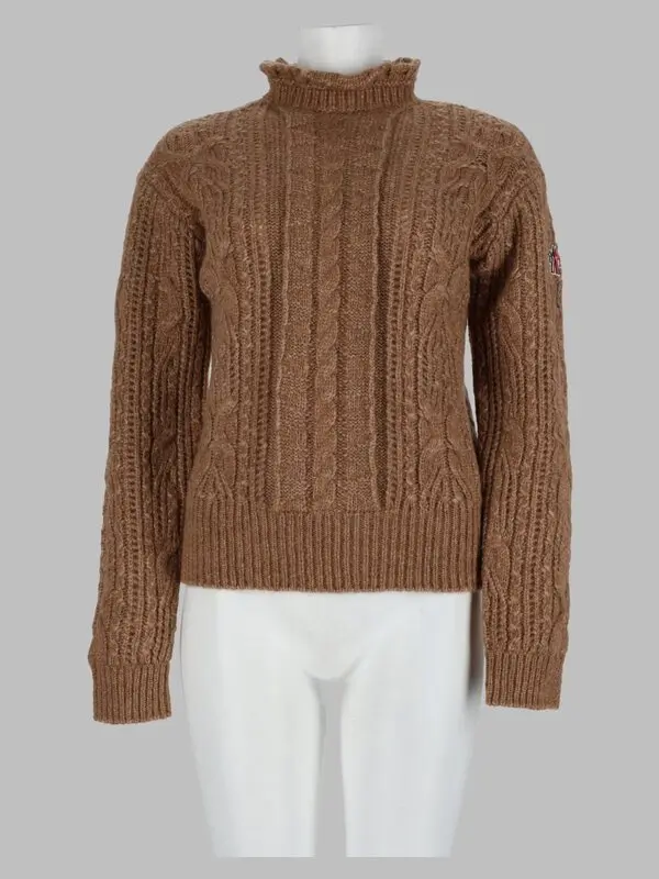 Moncler Maglia Traforata In Misto Alpaca - Brown