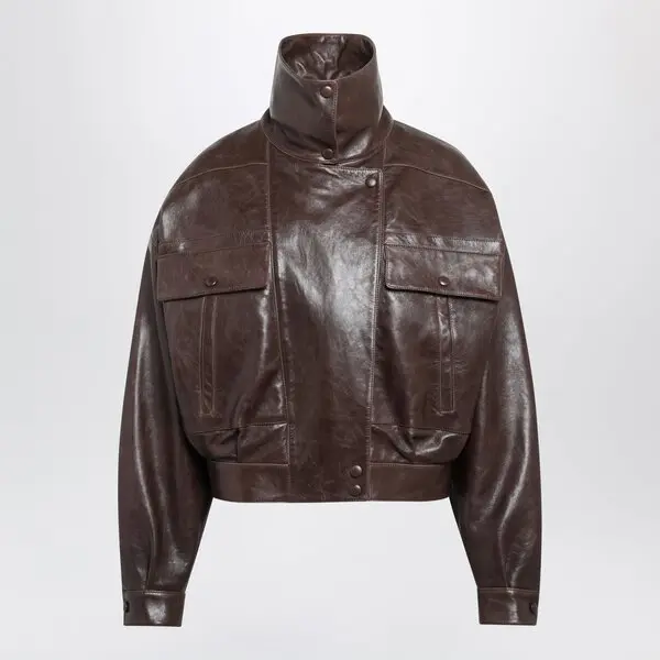 Saint Laurent Lambskin Jacket - Brown