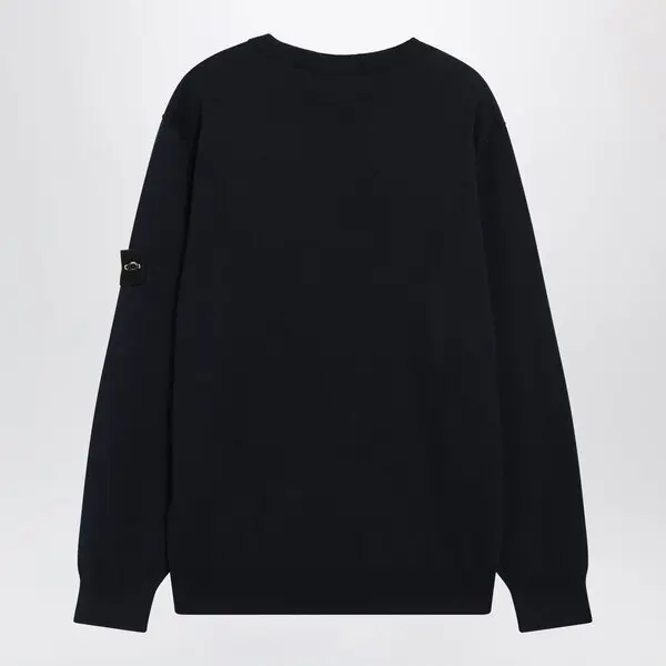 Stone Island Navy Sweater In Cotton - Blue