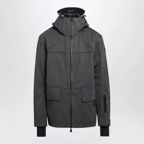 Moncler Dark Grey Ardiden Ski Jacket In Technical Wool - Gray