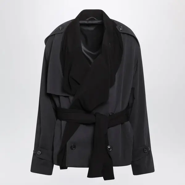 MAISON MARGIELA Cropped Belted Jacket - Black