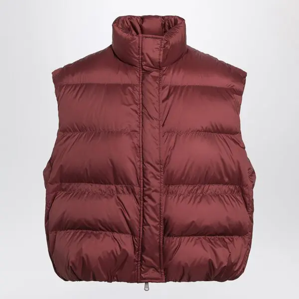 Brunello Cucinelli Rosso Mattone Sleeveless Nylon Down Jacket - Red