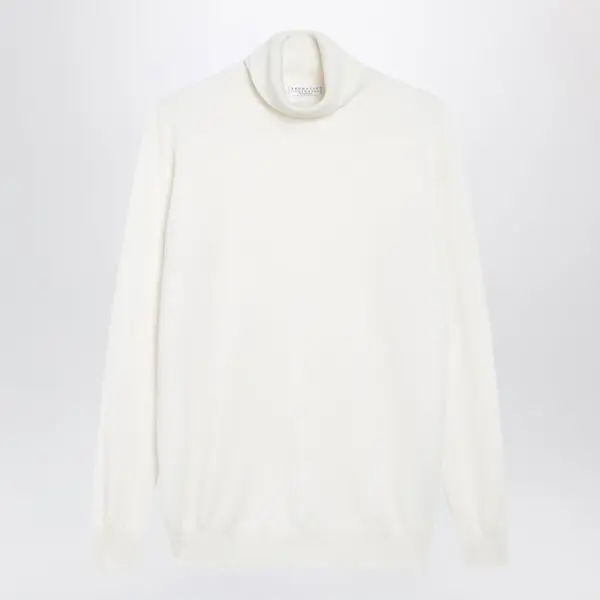 Brunello Cucinelli Cashmere Turtleneck Sweater - White