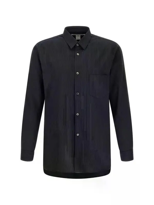 Comme Des Garçons Pinstripe-pattern Chest-pocket Shirt