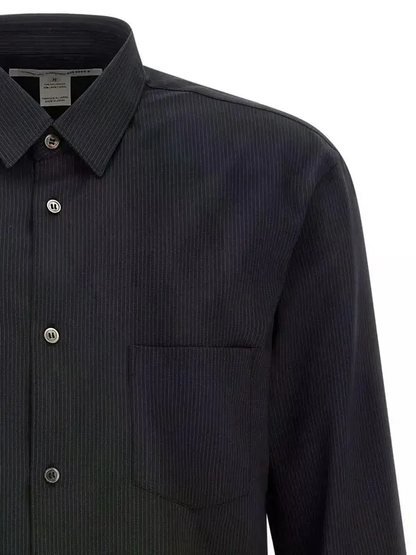 Comme Des Garçons Pinstripe-pattern Chest-pocket Shirt