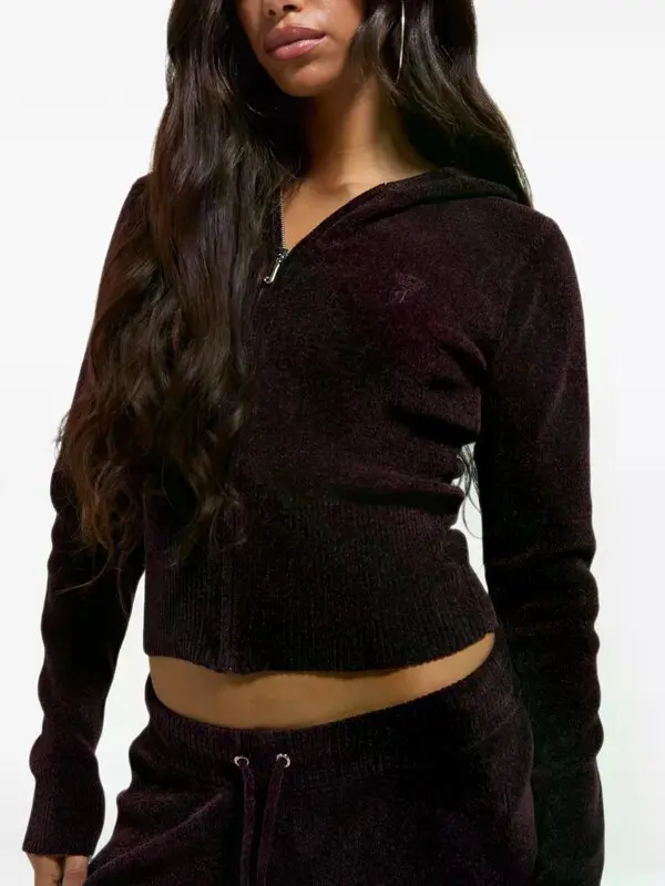 Juicy Couture Logo-embroidered Zip-up Hoodie
