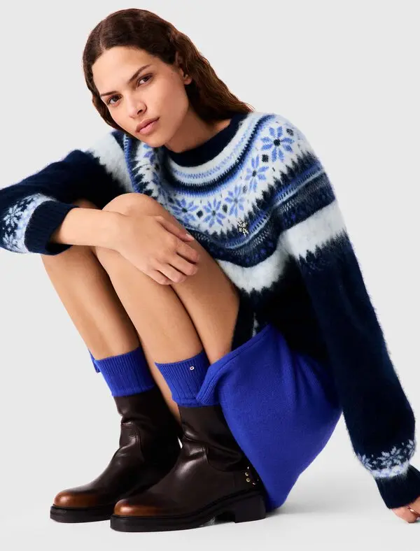 Maje Jacquard Knit Sweater