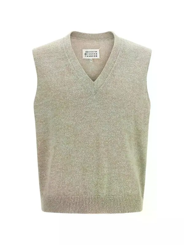 MAISON MARGIELA V-neck Sleeveless Vest - Neutrals