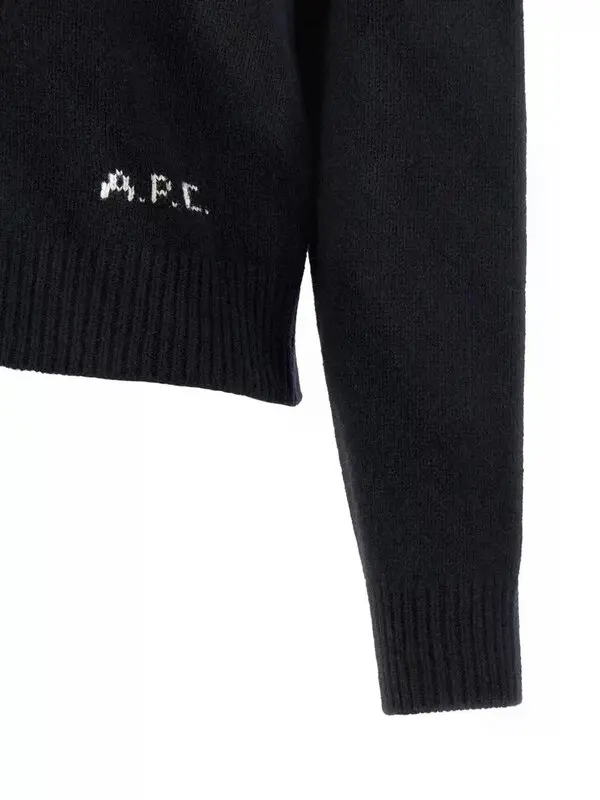 A.p.c. Logo-embroidered Wool Cardigan