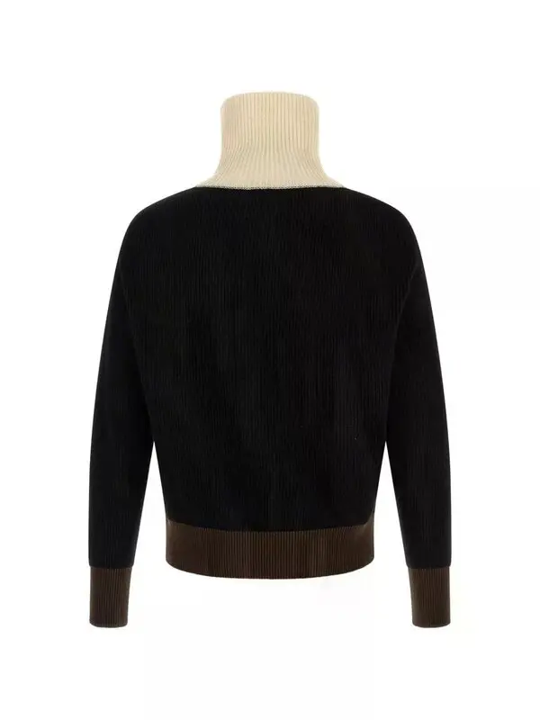 Kiton Ribbed-knit Panelled Sweater