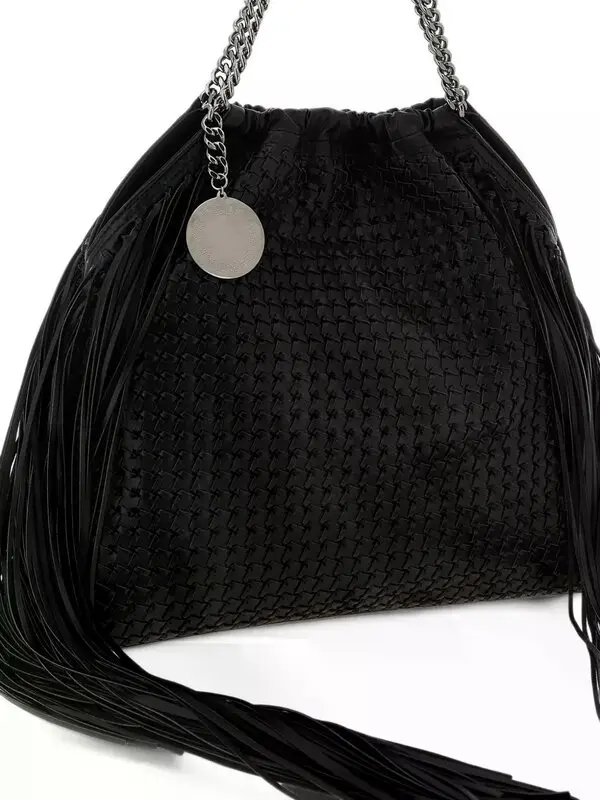 Stella McCartney Fringed Woven Shoulder Bag - Black