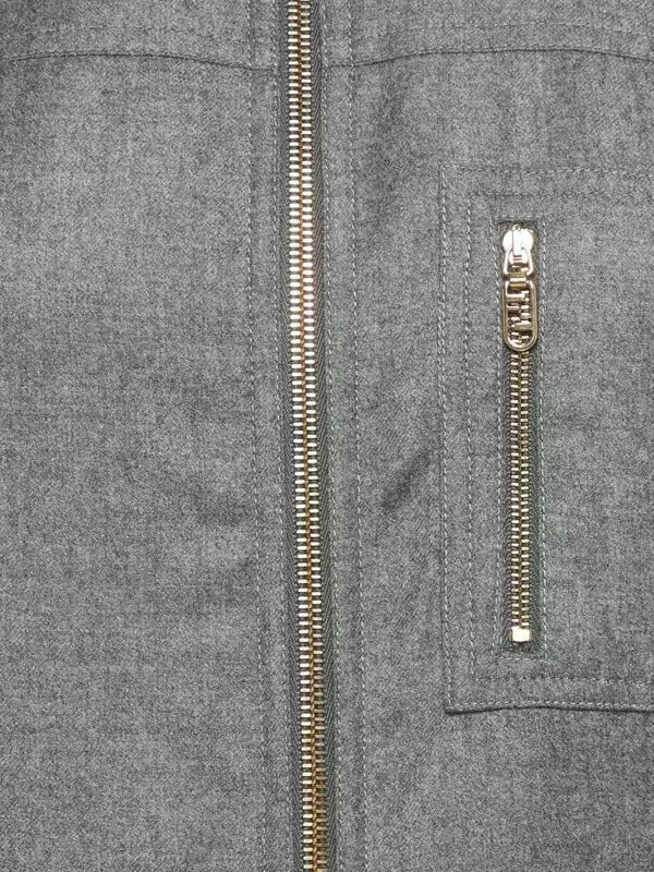 Fendi Pleated Zip-up Midi Dress
