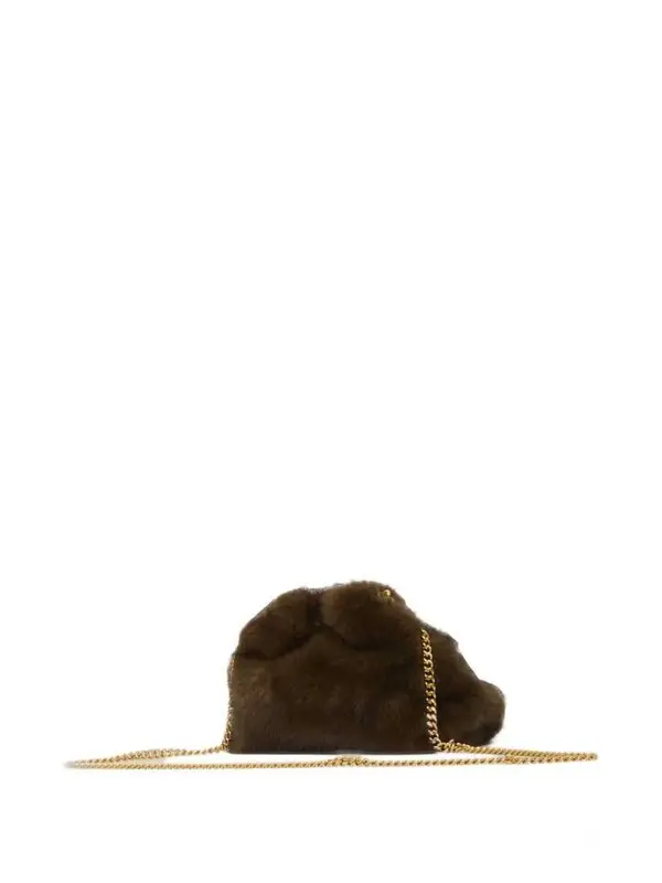 Stella McCartney Falabella Mini Faux-fur Drawstring Bag