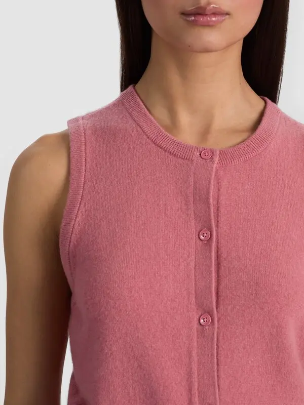 Alice + Olivia Loly Button Front Cashmere Vest