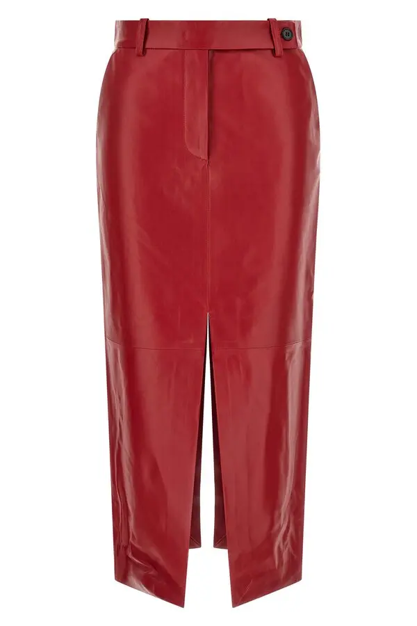 Co Leather Tailo Skirt - Red