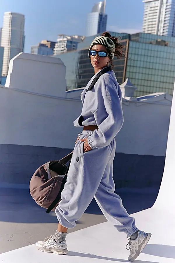 Free People Chill Thrill Fleece Set - Blizzard Combo