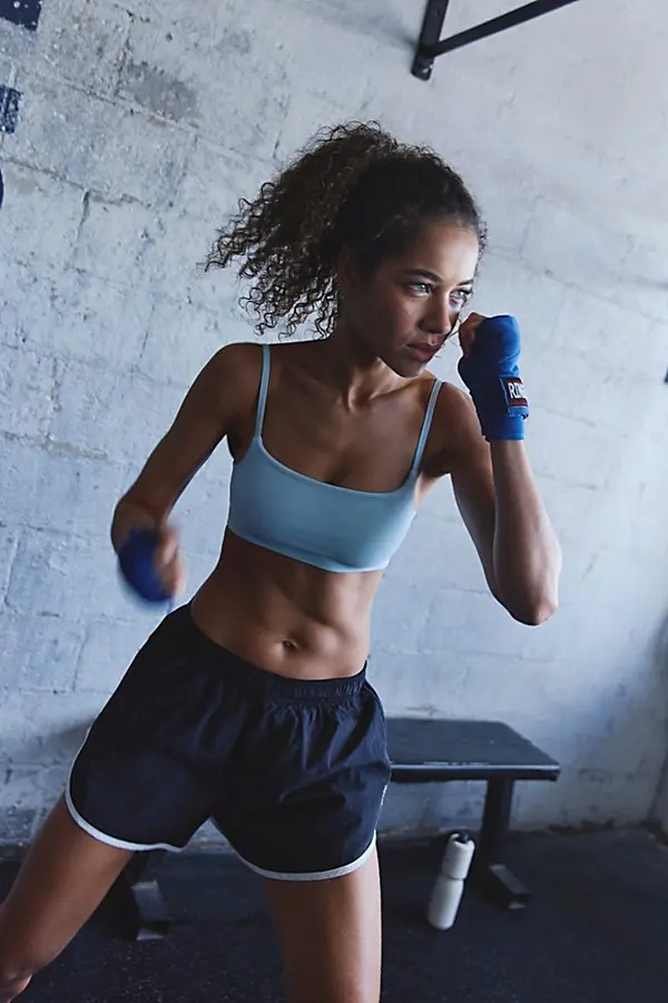 Free People Tighten Up Reversible Stripe Bra - Lightest Blue