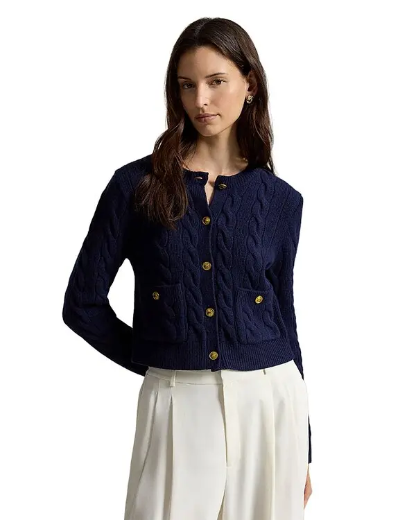 Polo Ralph Lauren Cable Wool Cashmere Cardigan - Blue