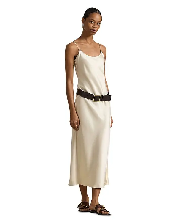 Polo Ralph Lauren Satin Slip Dress - Beige