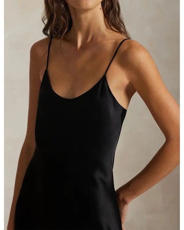Polo Ralph Lauren Satin Slip Dress - Black
