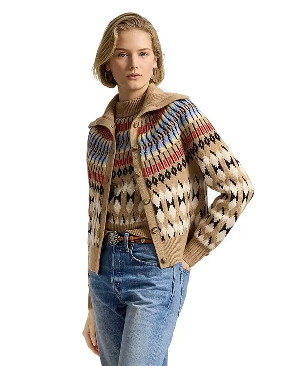 Polo Ralph Lauren Geo Motif Wool Cardigan