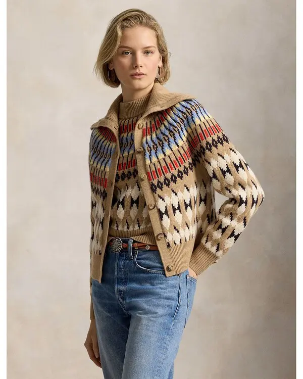 Polo Ralph Lauren Geo Motif Wool Cardigan