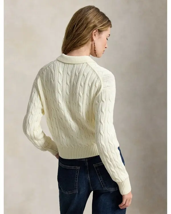 Polo Ralph Lauren Polo Collar Cabled Cardigan