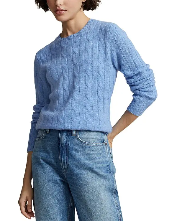 Polo Ralph Lauren Cable Knit Cashmere Sweater - Light Blue