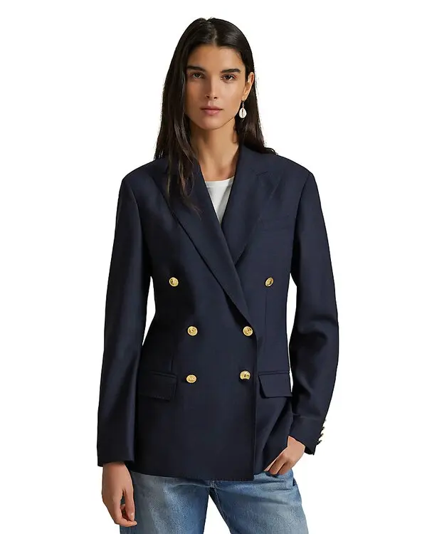 Polo Ralph Lauren Double Breasted Stretch Wool Blazer