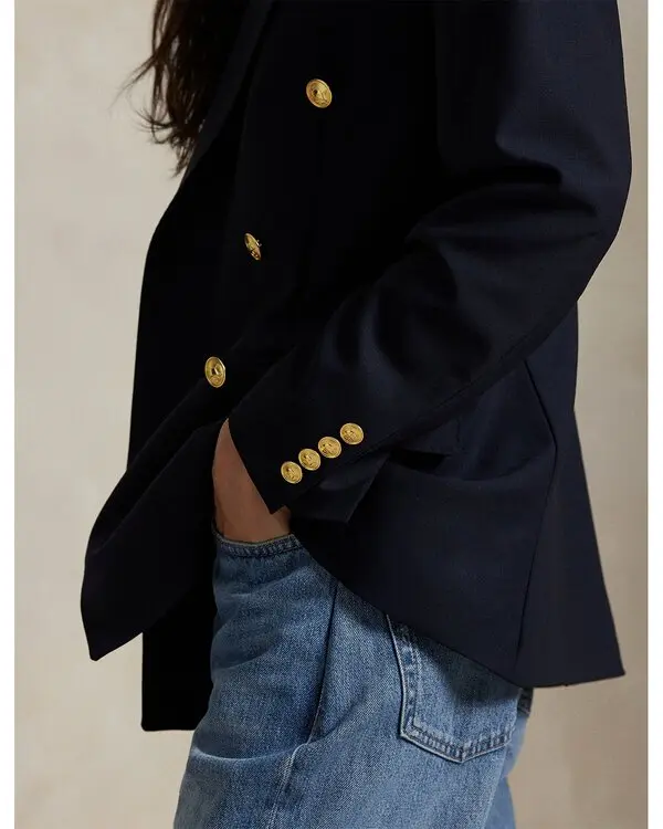 Polo Ralph Lauren Double Breasted Stretch Wool Blazer