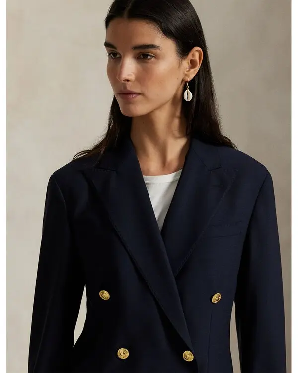 Polo Ralph Lauren Double Breasted Stretch Wool Blazer