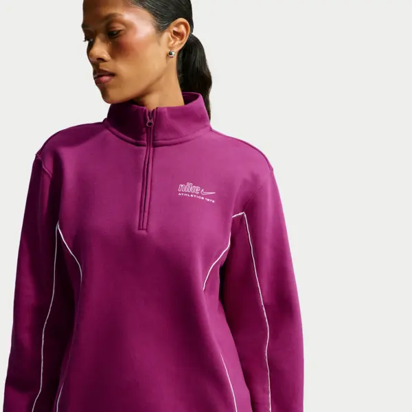 Nike Studio Fleece Medium Weight 1/4-zip Top - Red