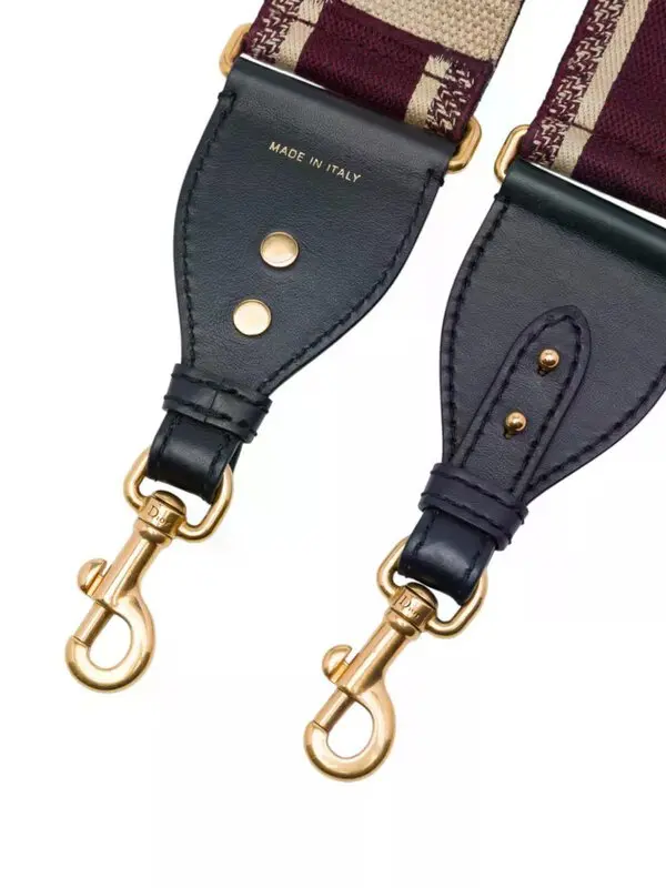 Dior 2010-2026 Canvas Logo Embroidered Shoulder Strap - Red