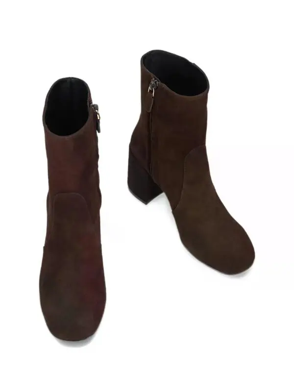 STUART WEITZMAN Nubacari Zip-detail Ankle Boots - Brown