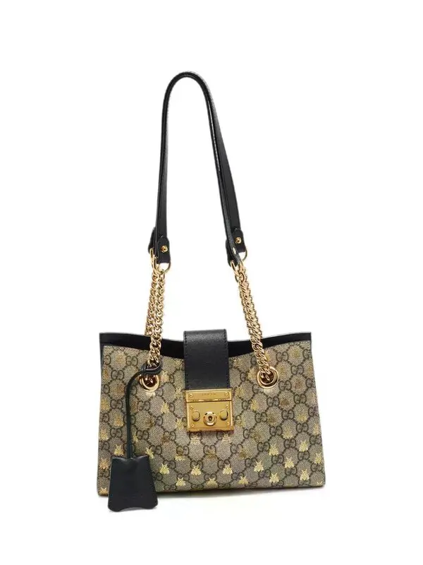 Gucci Padlock Bee Gg Supreme Tote Bag