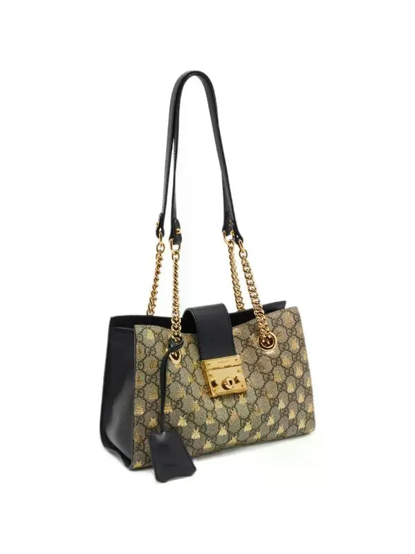 Gucci Padlock Bee Gg Supreme Tote Bag