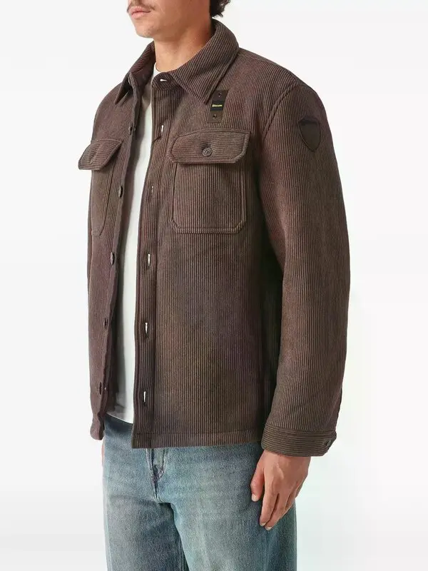 BLAUER. Eugene Corduroy Logo-patch Shirt Jacket