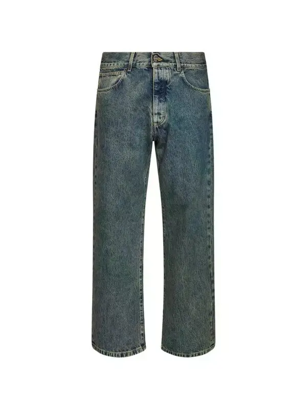 COSTUMEIN Washed Straight-leg Jeans - Blue