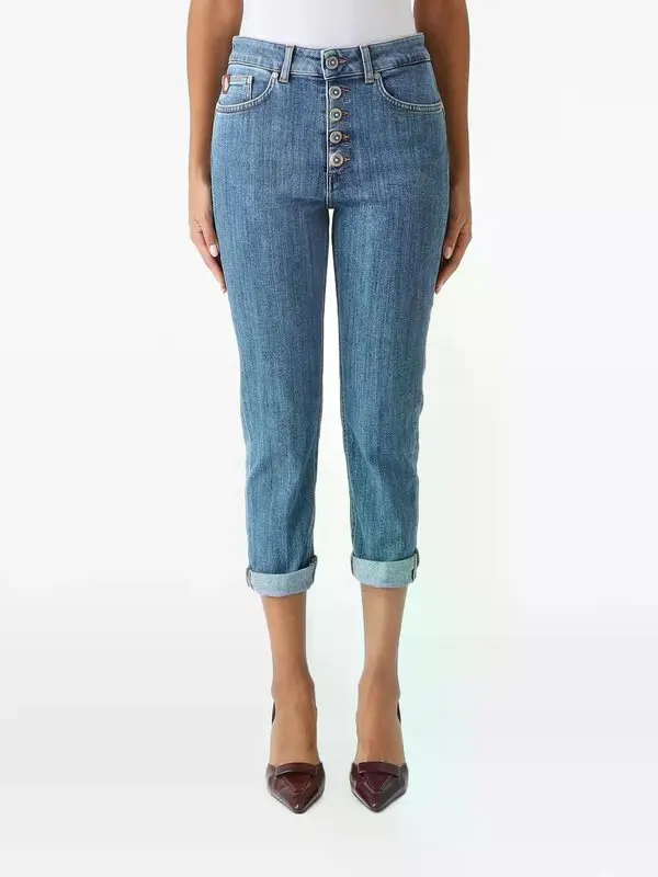 DONDUP Koons Button-fly Cropped Jeans - Blue