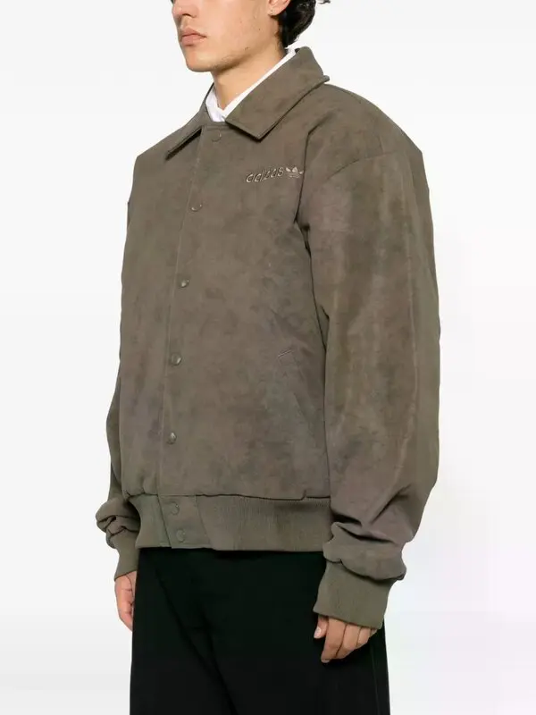Adidas Munich 93 Pleather Logo-embroidered Bomber Jacket