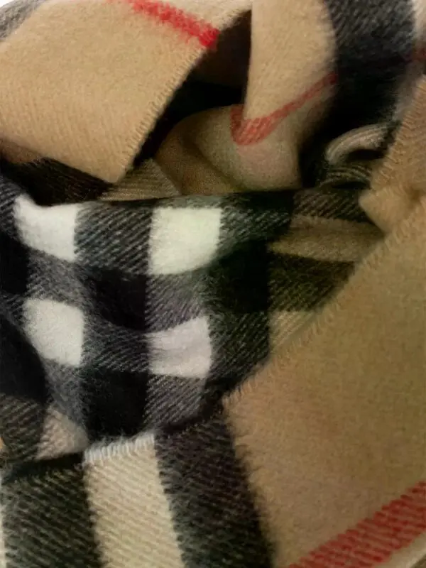 Burberry Checkered Cashmere Scarf - Neutrals