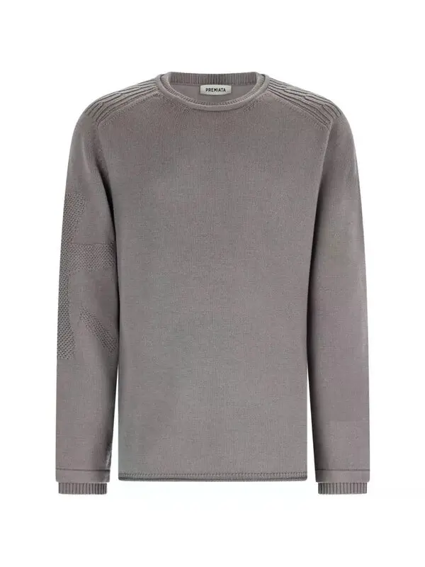 Premiata Logo-detail Ribbed-trim Sweater - Grey