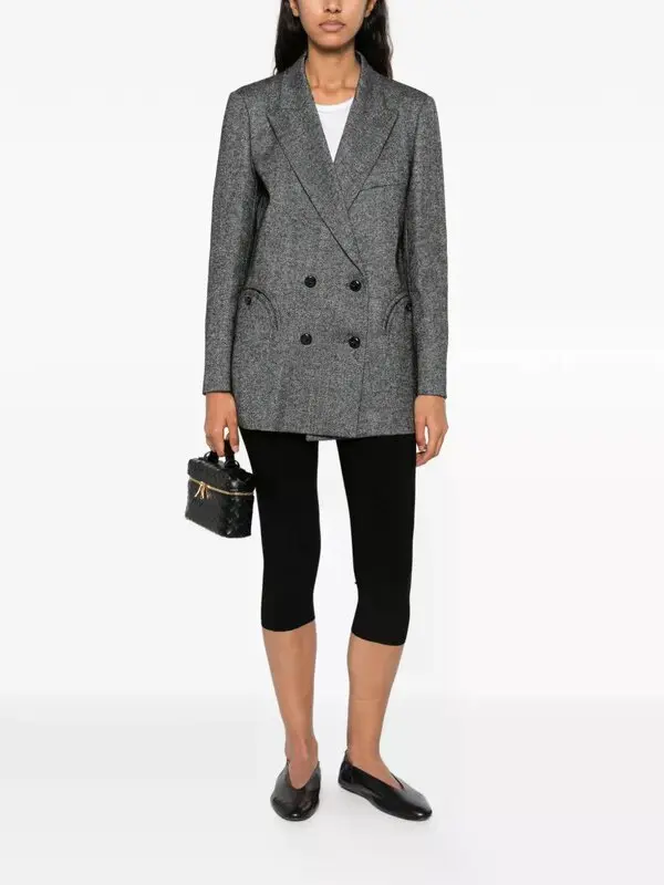 BLAZÉ MILANO Herringbone-pattern Double-breasted Blazer