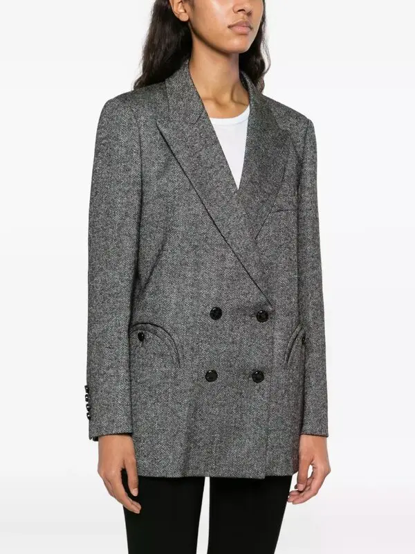 BLAZÉ MILANO Herringbone-pattern Double-breasted Blazer
