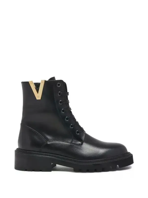 VIA ROMA 15 V-plaque Lace-up Boots - Black