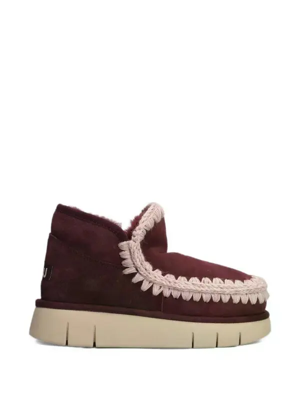 Mou Eskimo Bounce Crochet-trim Ankle Boots